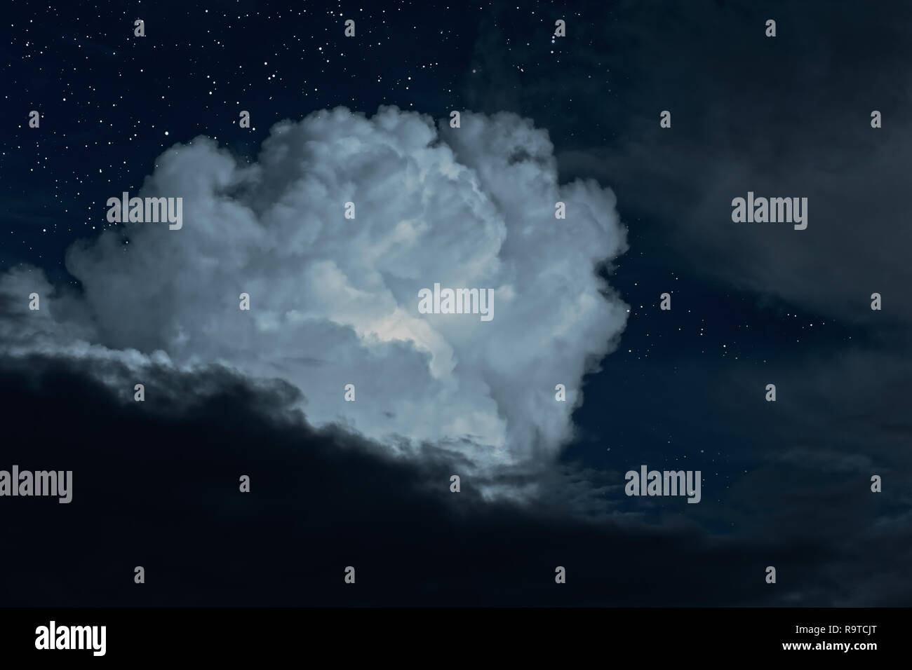 Starry night sky with some strong clouds Stock Photo - Alamy