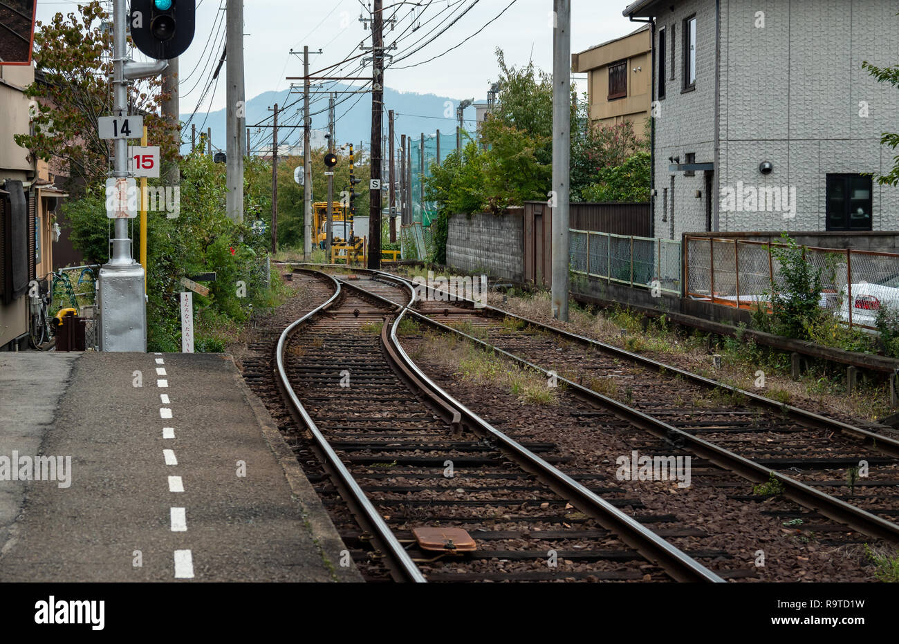 Train tracks Kyoto Japan Stock Photo - Alamy