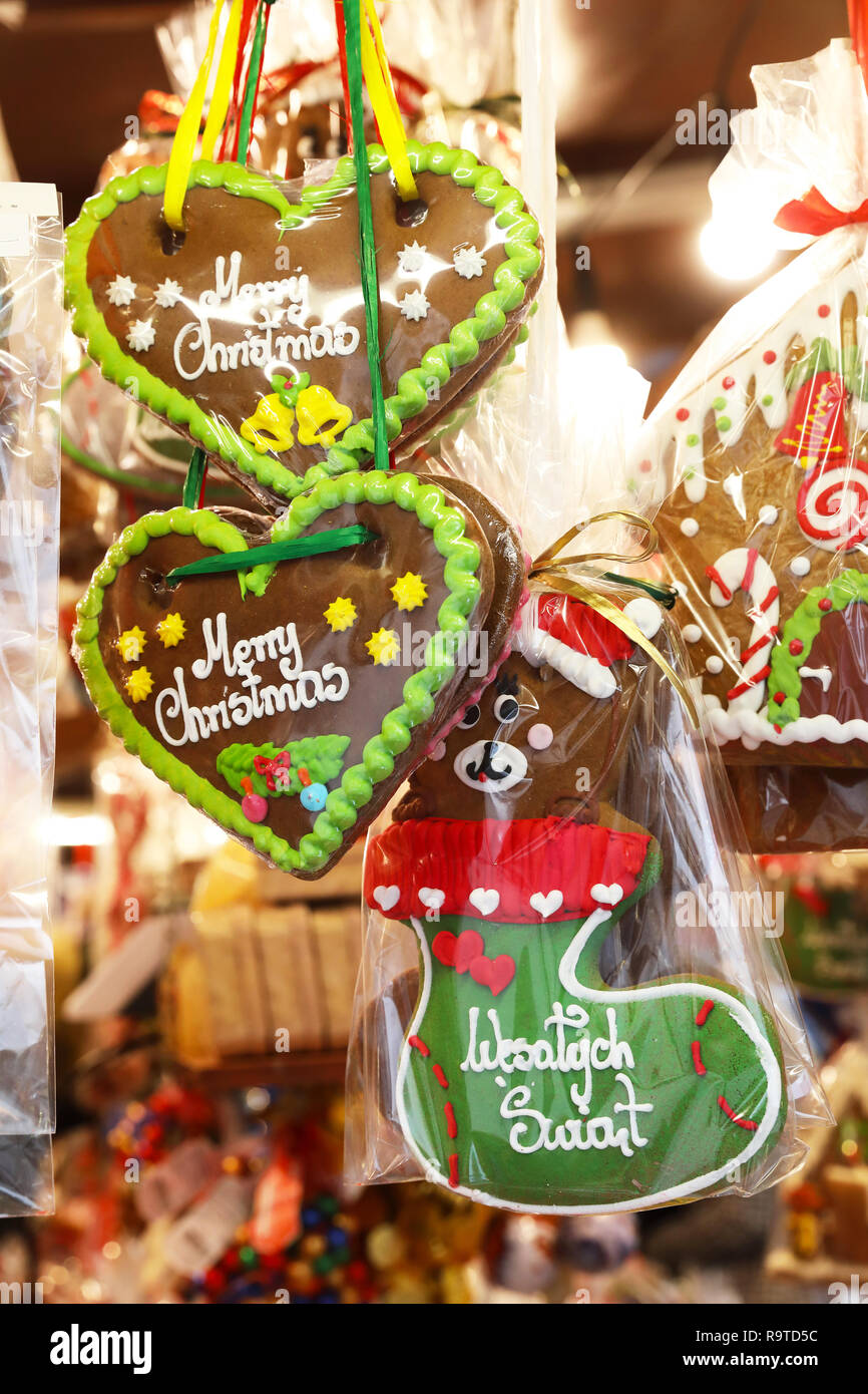Gingerbread for sale on the Christmas market in the Main Market Square ...