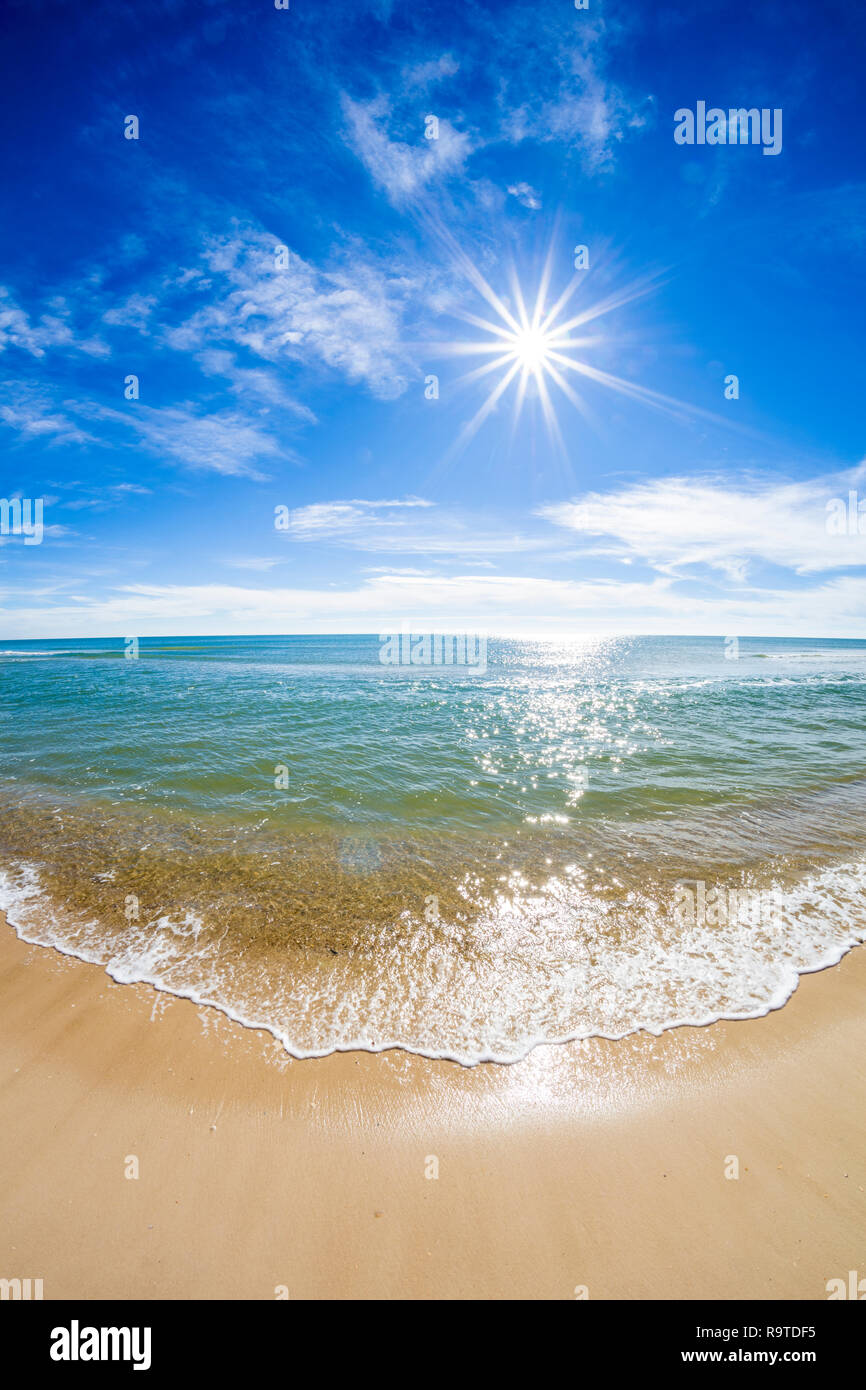 Sunburst on sunny day over the Gulf of Mexico on St George Island in ...