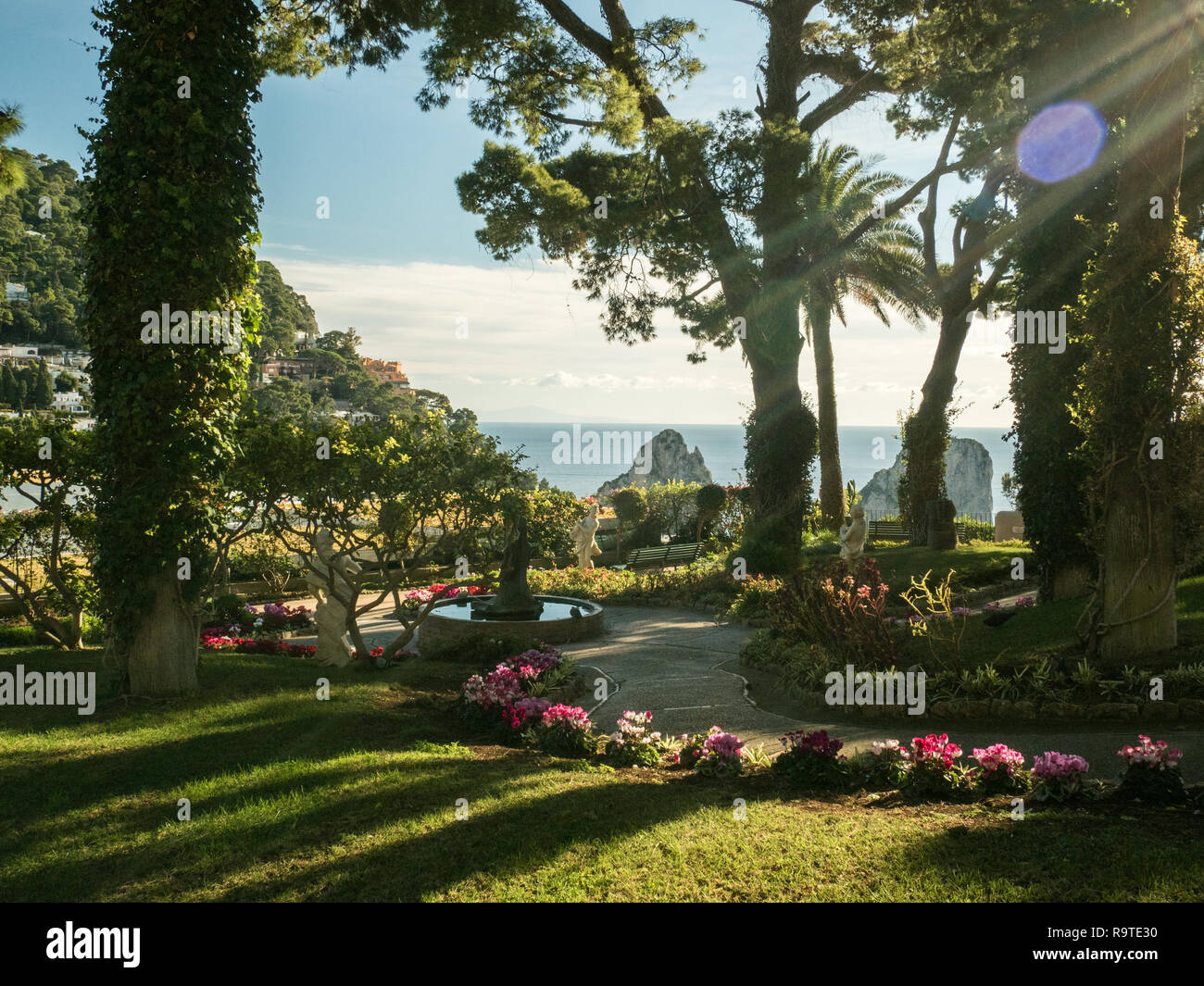 Gardens of Augustus on the Island of Capri in the region of Campania ...