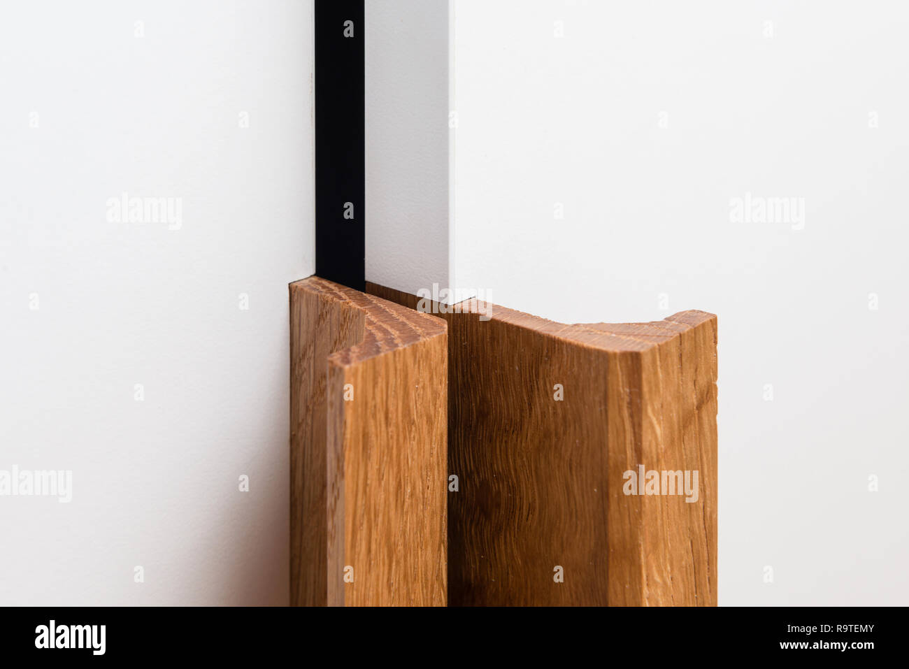Detail of wooden cabinet handle Stock Photo - Alamy