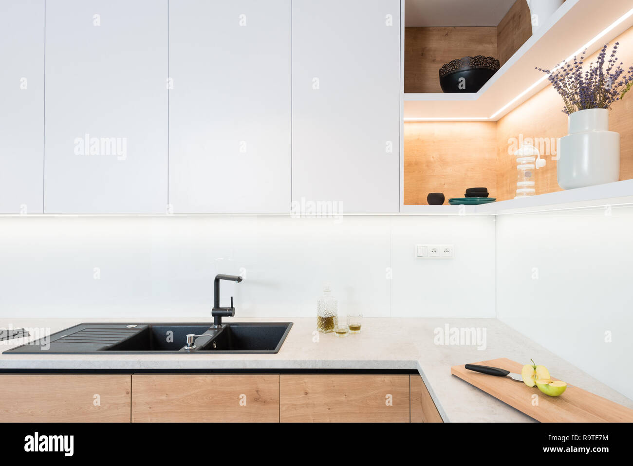 Detail of kitchen interior in a modern house Stock Photo - Alamy