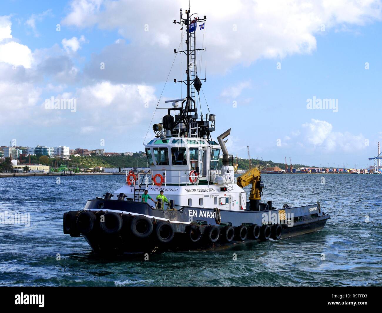Tugboat in Harbour Stock Photo - Alamy