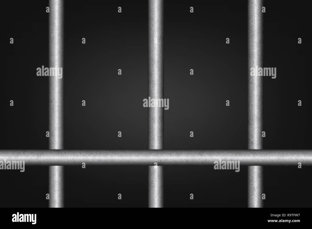 Chrome prison bars on black background Stock Photo - Alamy