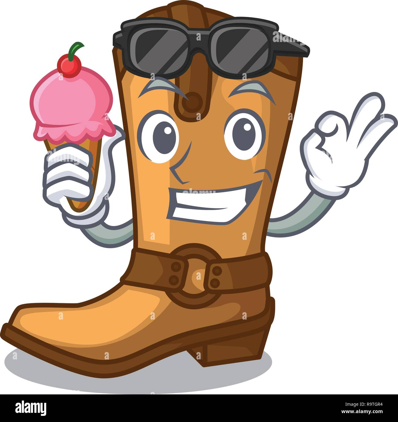 Cream western boots Stock Vector Images - Alamy
