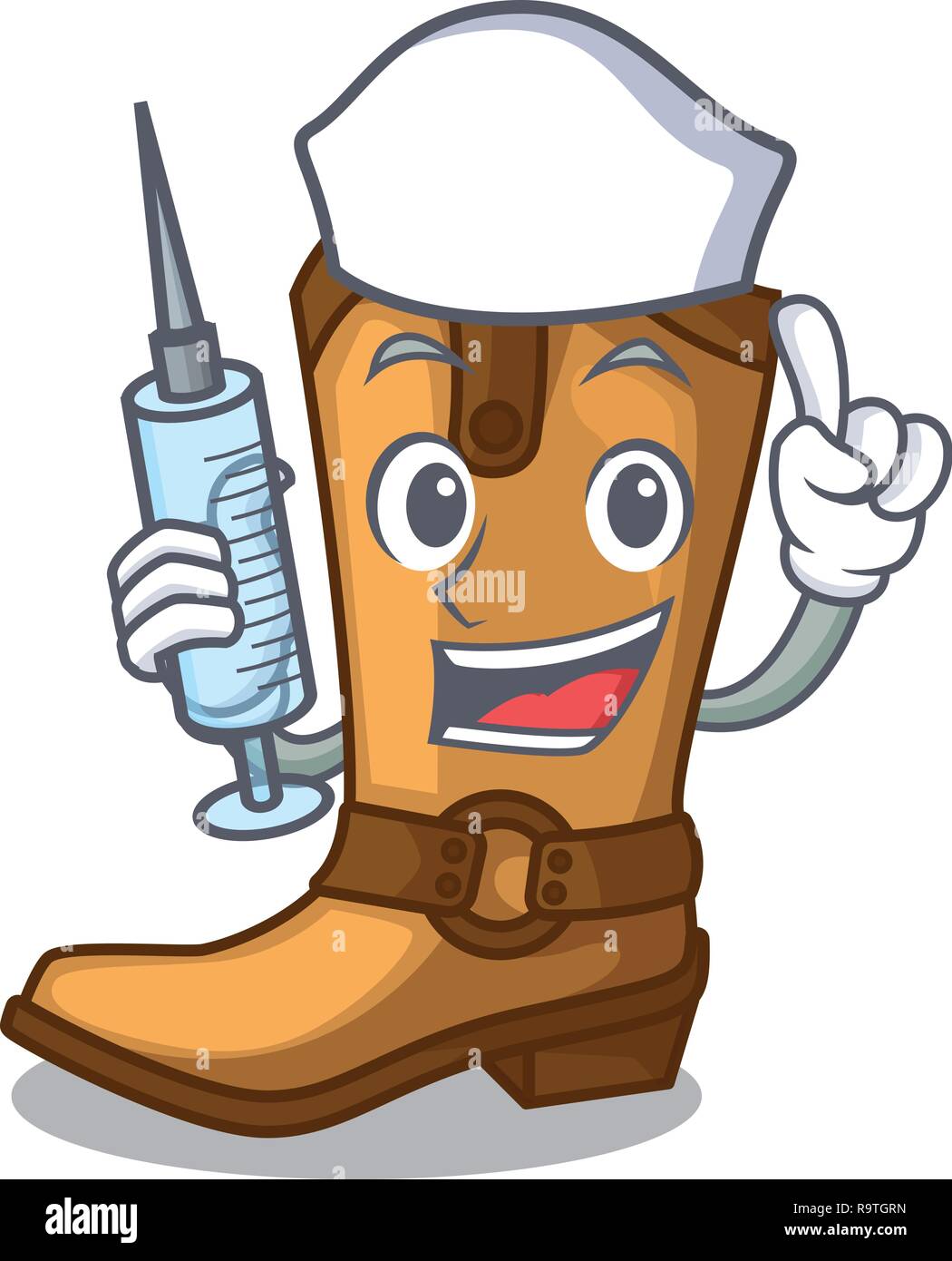 Nurse cowboy boots isolated in the mascot Stock Vector Image & Art - Alamy