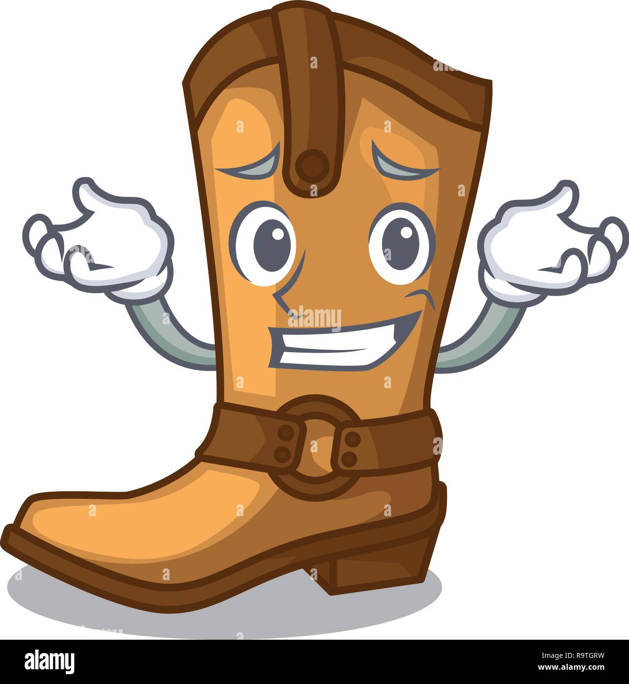 Grinning cowboy boots isolated in the mascot Stock Vector Image & Art ...