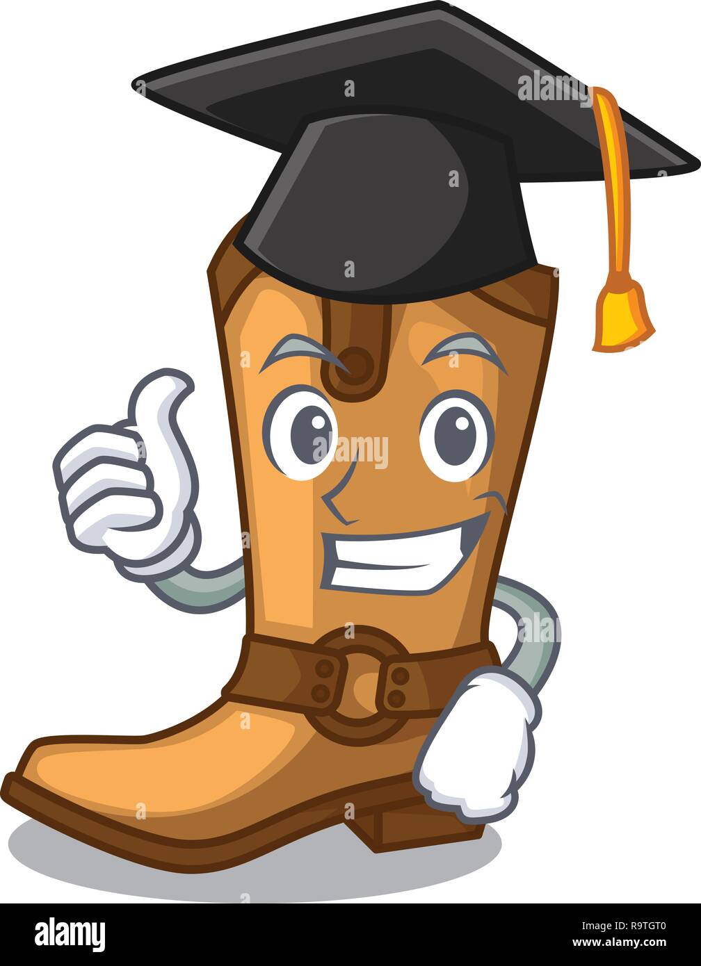 Graduation cowboy boots isolated in the mascot Stock Vector Image & Art ...