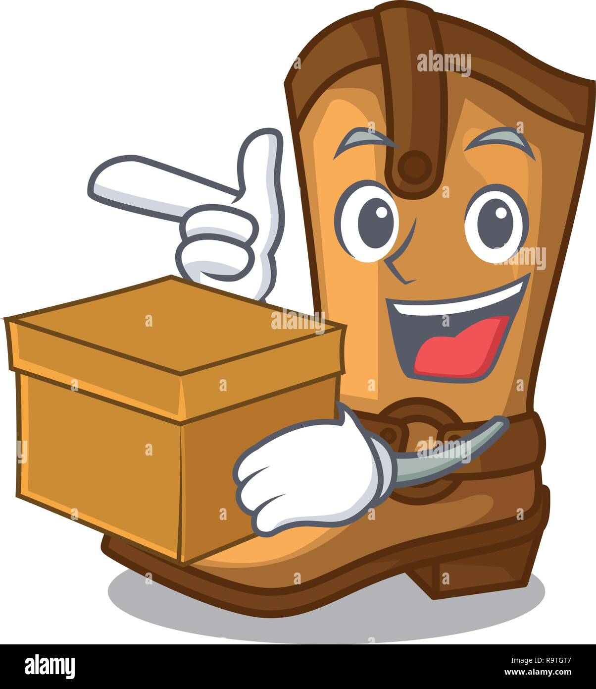 With box cowboy boots isolated in the mascot Stock Vector Image & Art ...