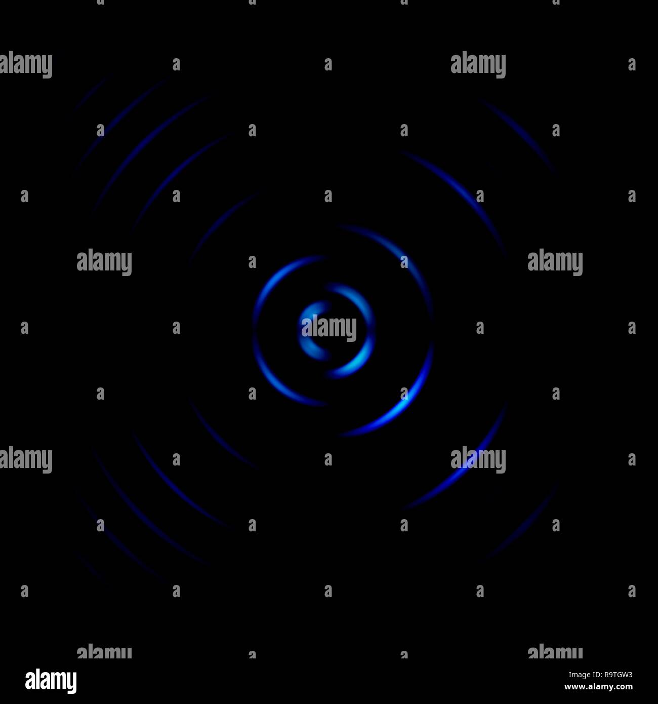 Abstract blue spin signal on black background Stock Photo - Alamy