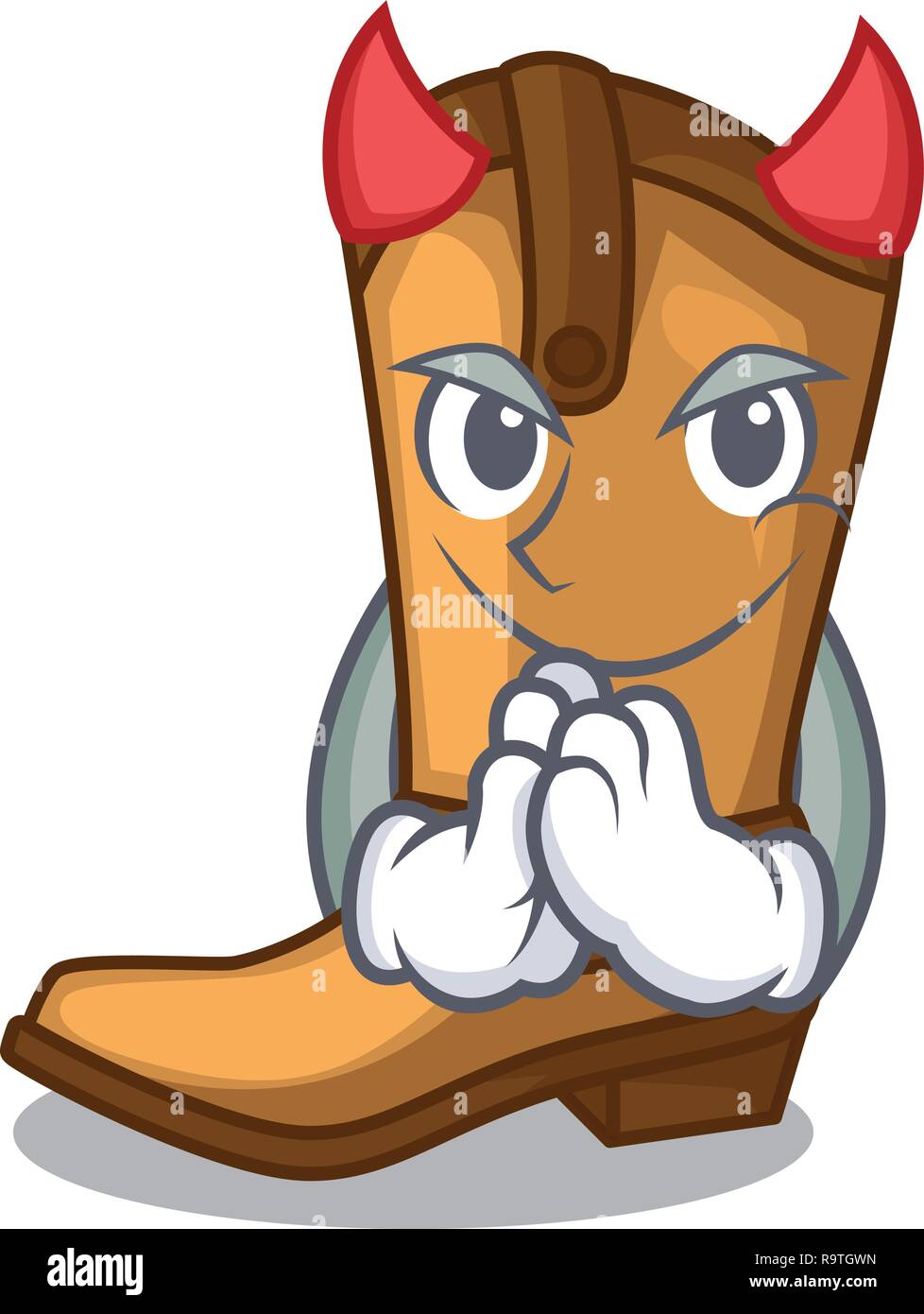 Devil old cowboy boots in shape character Stock Vector Image & Art - Alamy