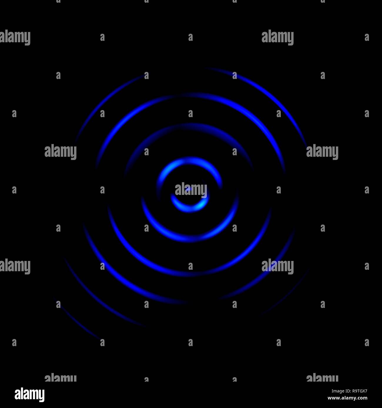 Blue digital sound wave or circle signal, abstract background Stock ...