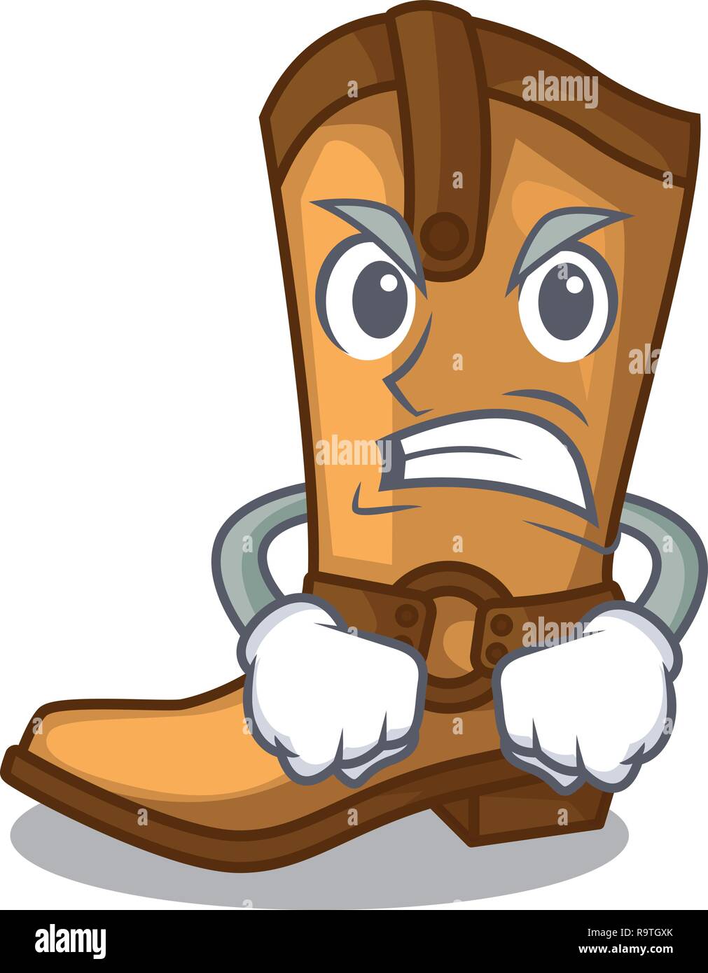 Angry old cowboy boots in shape character Stock Vector Image & Art - Alamy