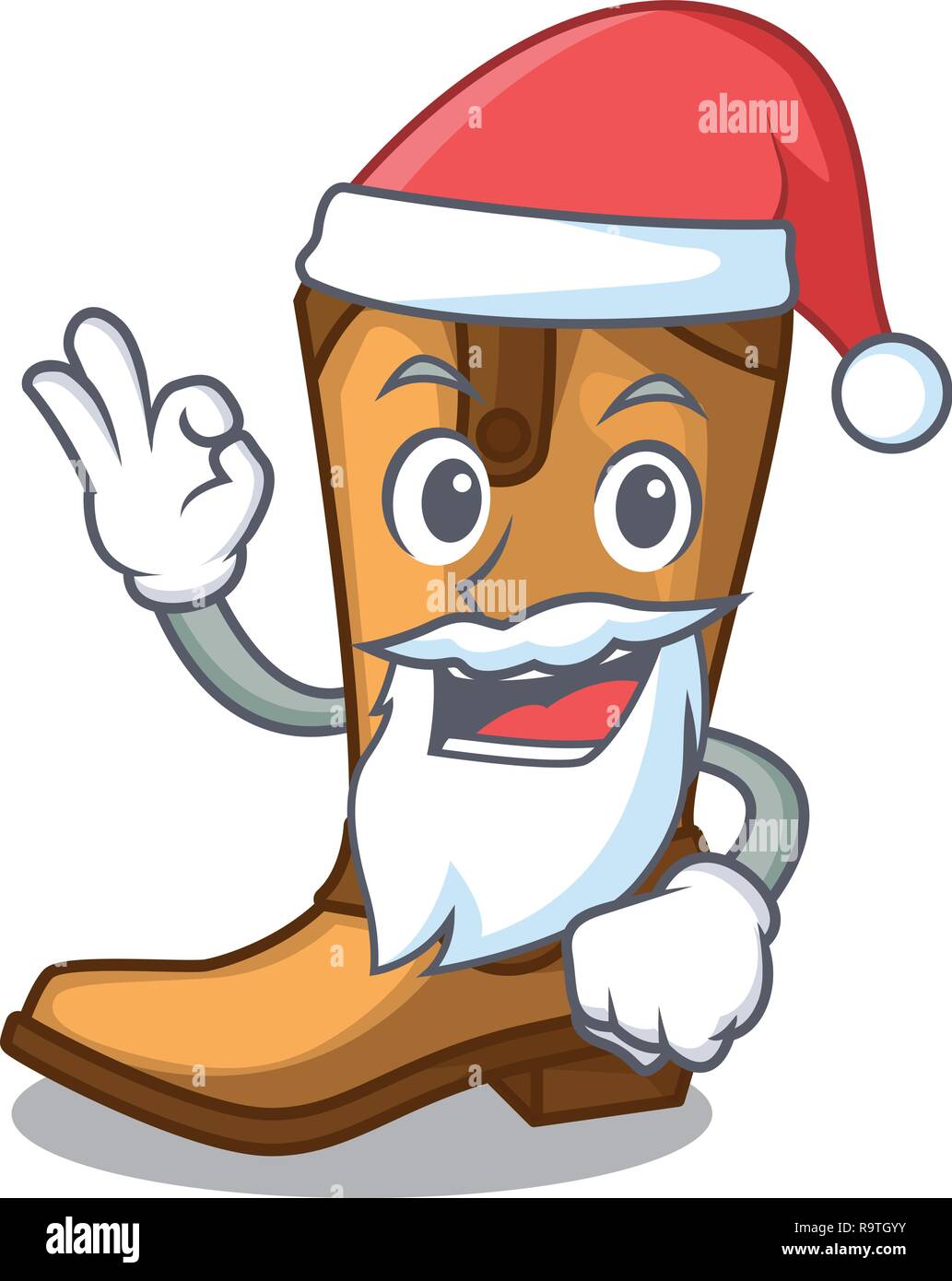 Santa leather cowboy boots shape cartoon funny Stock Vector Image & Art ...