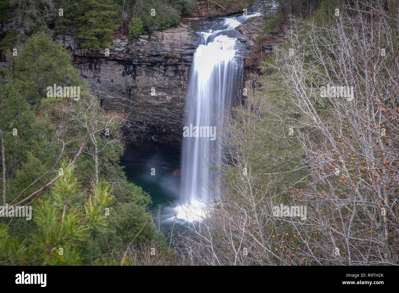View of Foster Falls from a ridge along the Fiery Gizzard Trail in the ...