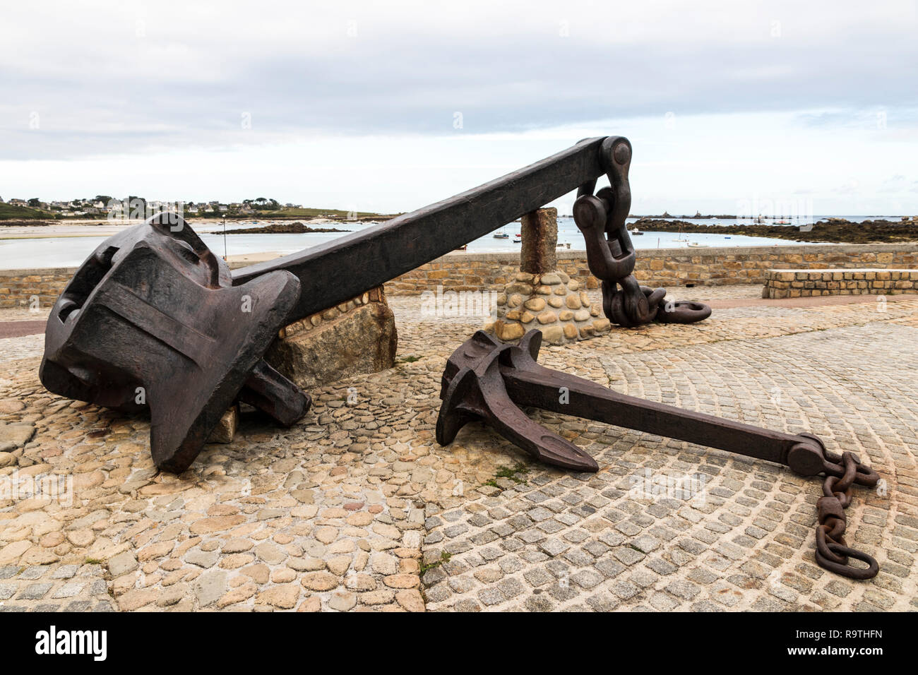 Ploudalmezeau, France. The anchor of the Amoco Cadiz, a very large ...