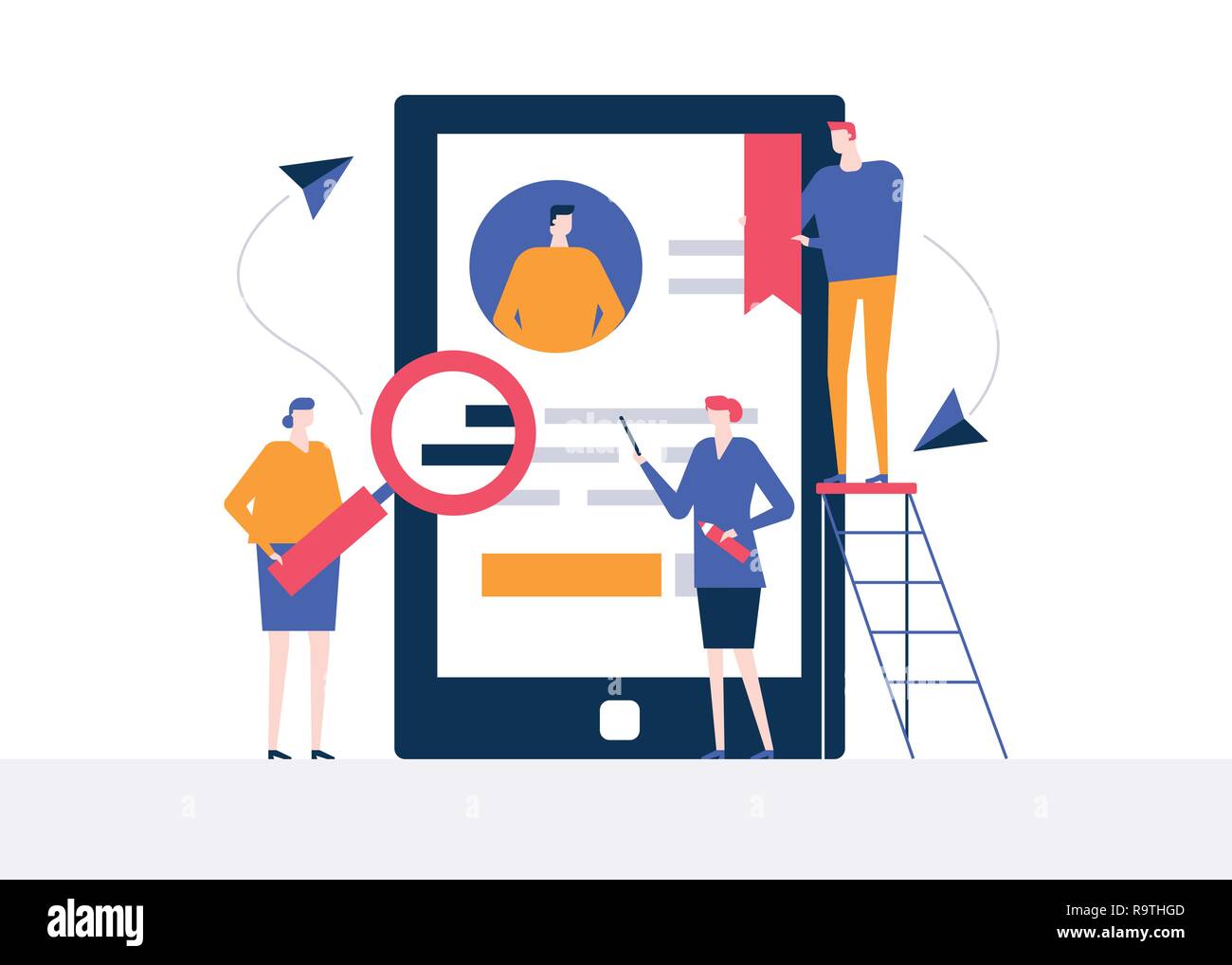 HR management - flat design style colorful illustration Stock Vector ...