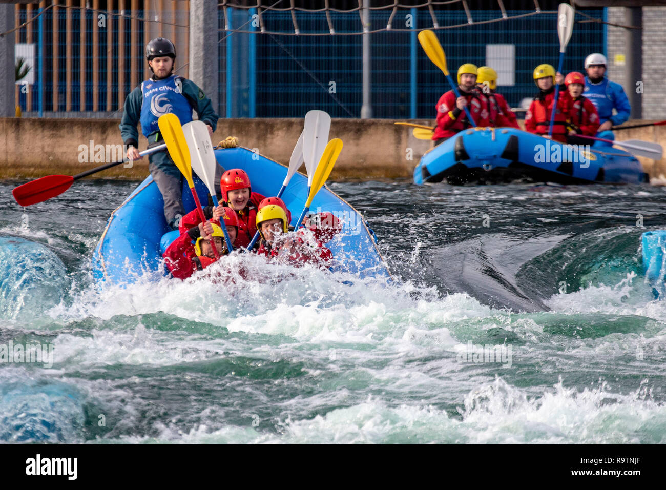 CARDIFF UNITED KINGDOM. December 04 2018. An Olympic standard Rafting ...