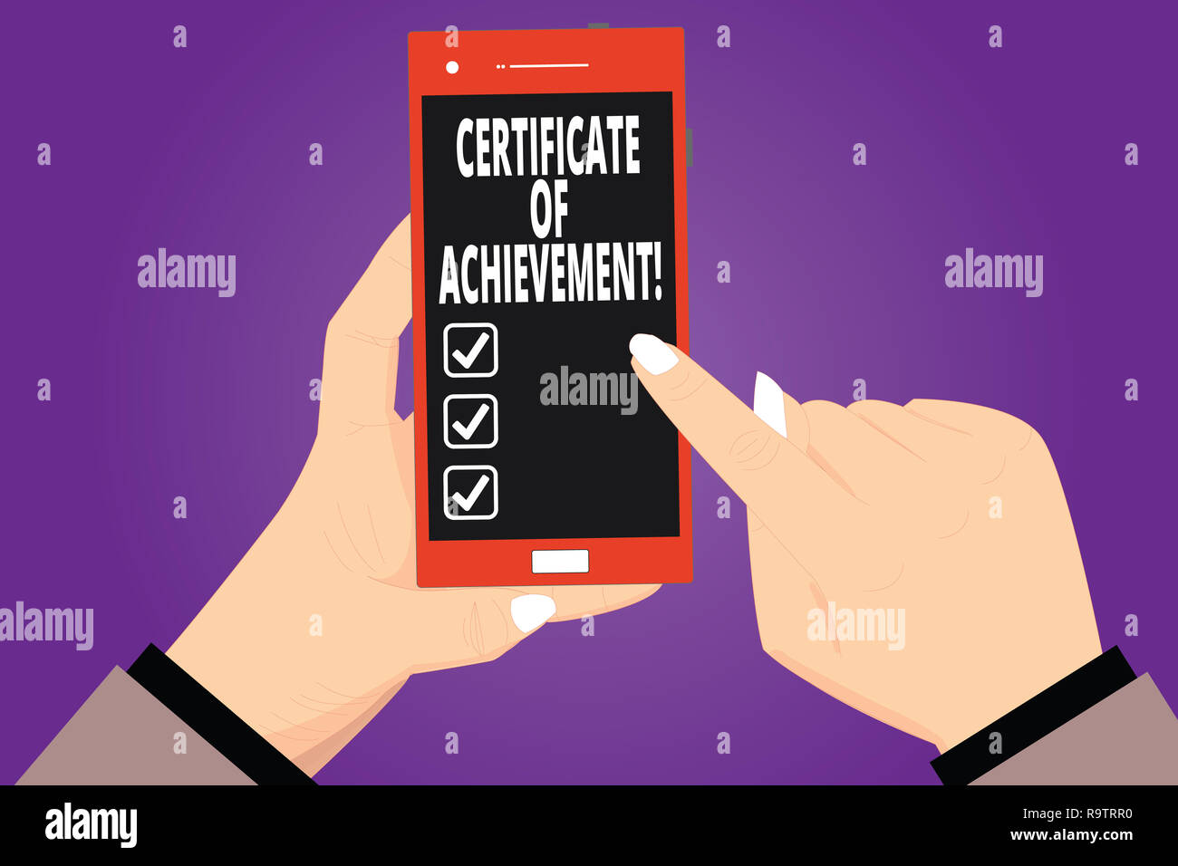 Text sign showing Certificate Of Achievement. Conceptual photo certify ...