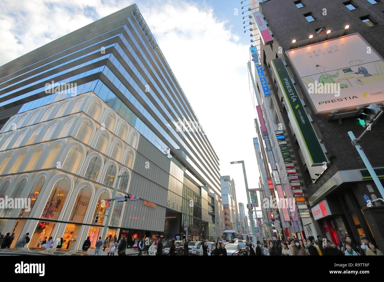 People visit Ginza shopping street in Ginza Tokyo Japan Stock Photo - Alamy