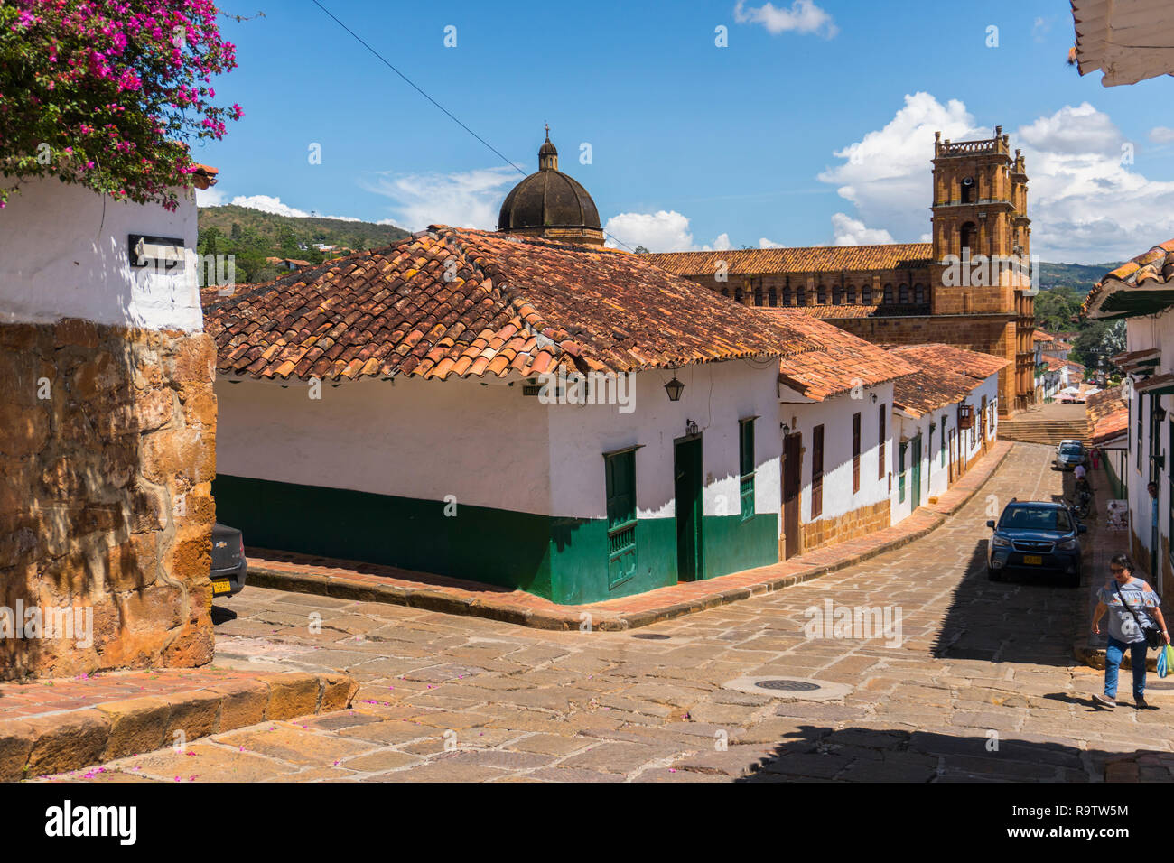 The streets of Barichara Stock Photo - Alamy