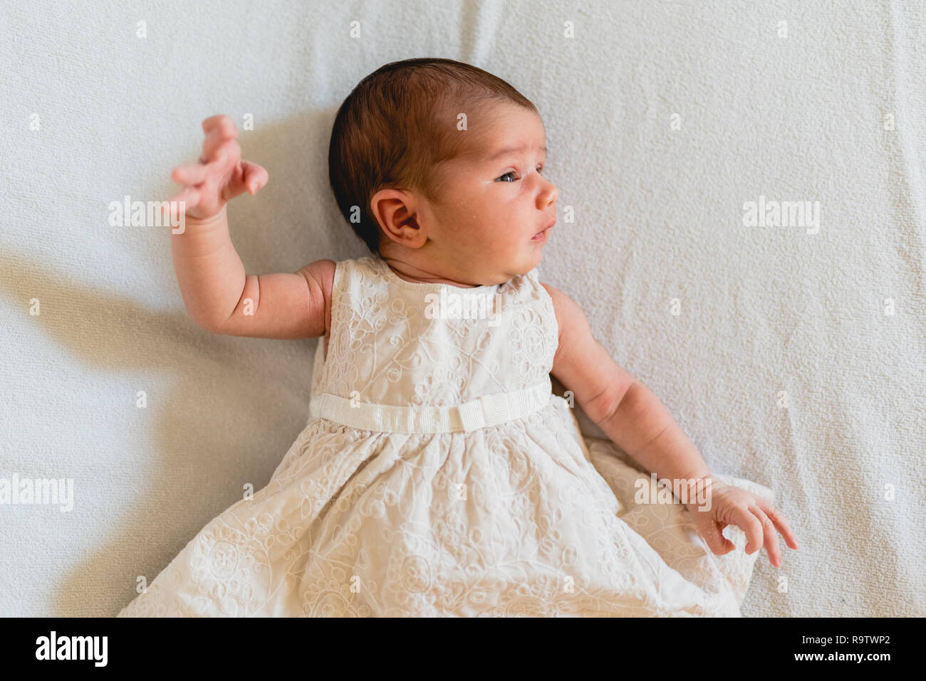 Portrait of tender and adorable 1-week-old baby Stock Photo - Alamy