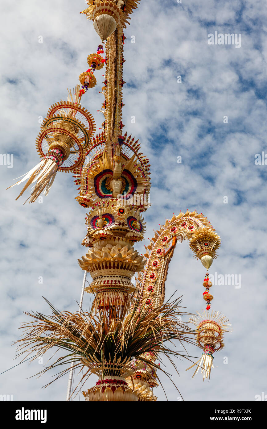 Penjor poles for Galungan celebration, Bali Island, Indonesia Stock ...