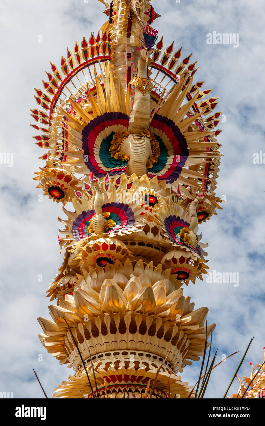 Penjor poles for Galungan celebration, Bali Island, Indonesia Stock ...
