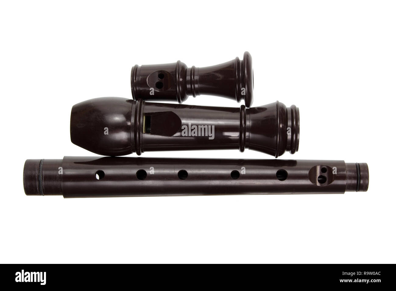 Recorder on White Background Stock Photo - Alamy