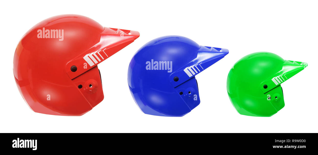 Racing Helmets on White Background Stock Photo - Alamy