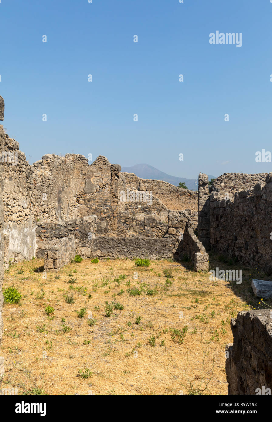 Ancient city of Pompeii, Italy. Roman town destroyed by Vesuvius ...