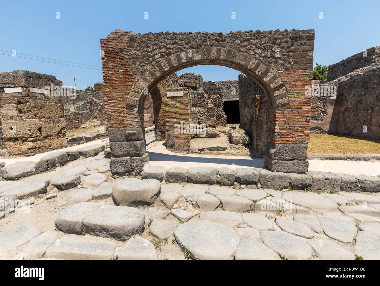 Ancient city of Pompeii, Italy. Roman town destroyed by Vesuvius ...