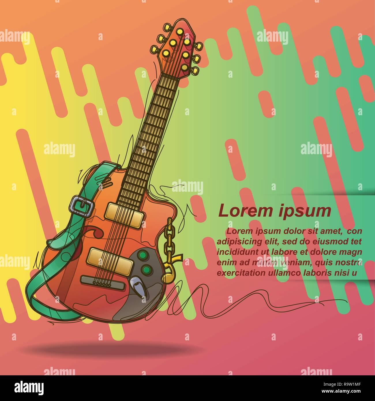 Illustration acoustic guitar in Stock Vector Images - Alamy