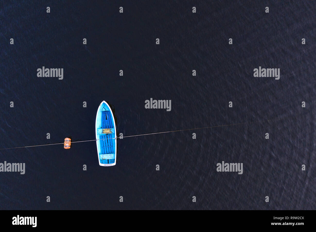 Aerial view of a boat on a lake, abstract Stock Photo - Alamy