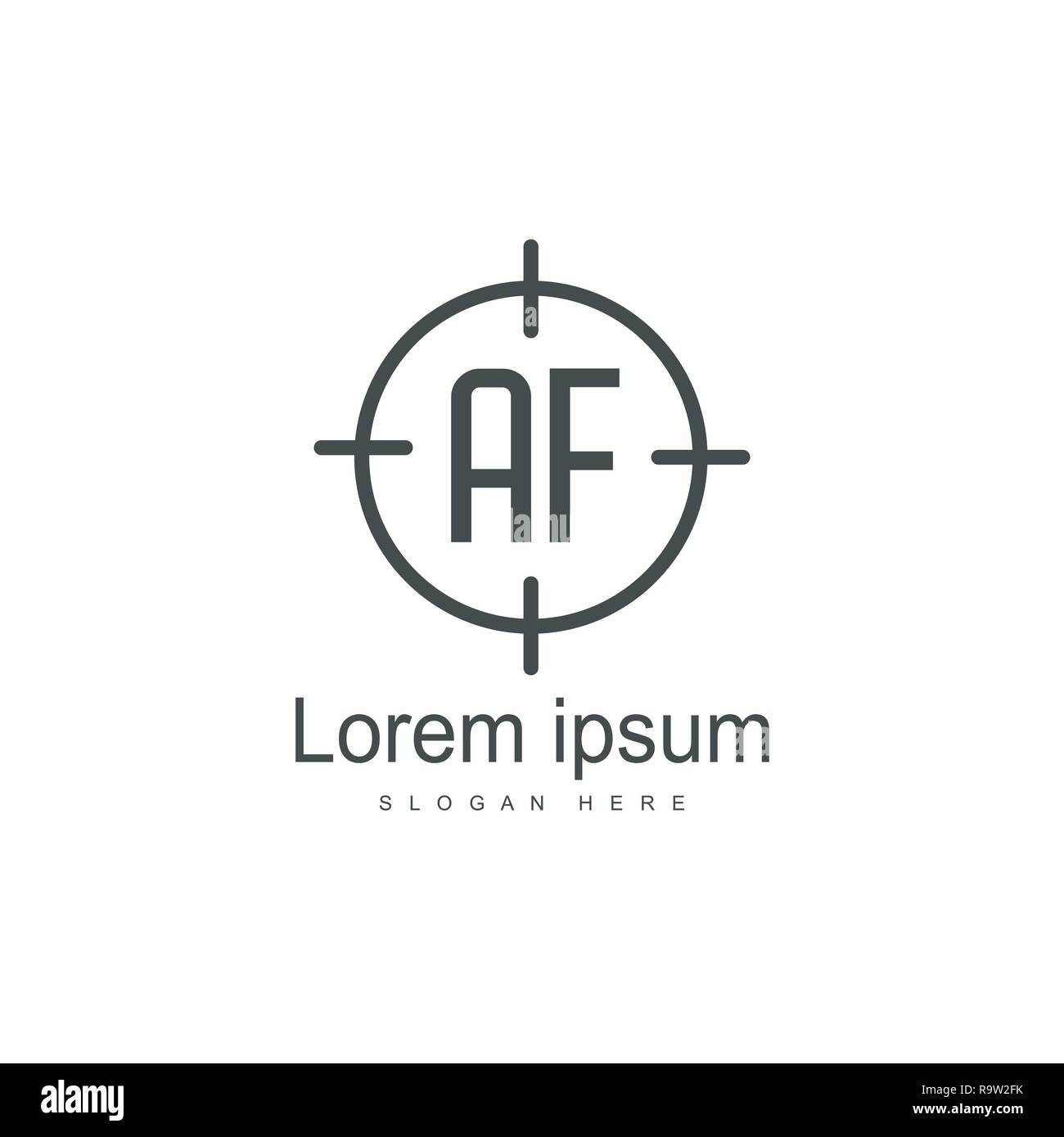 Initial Letter AF Logo Template Vector Design Stock Vector Image & Art ...