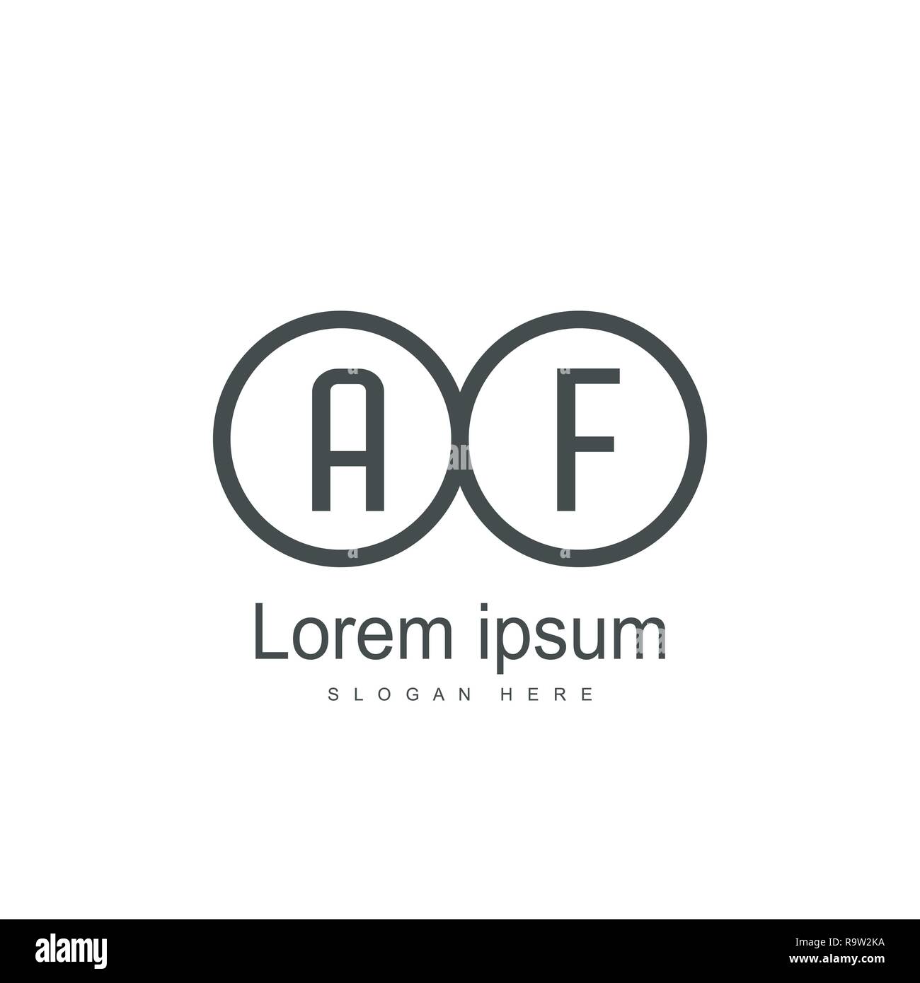 Initial Letter AF Logo Template Vector Design Stock Vector Image & Art ...