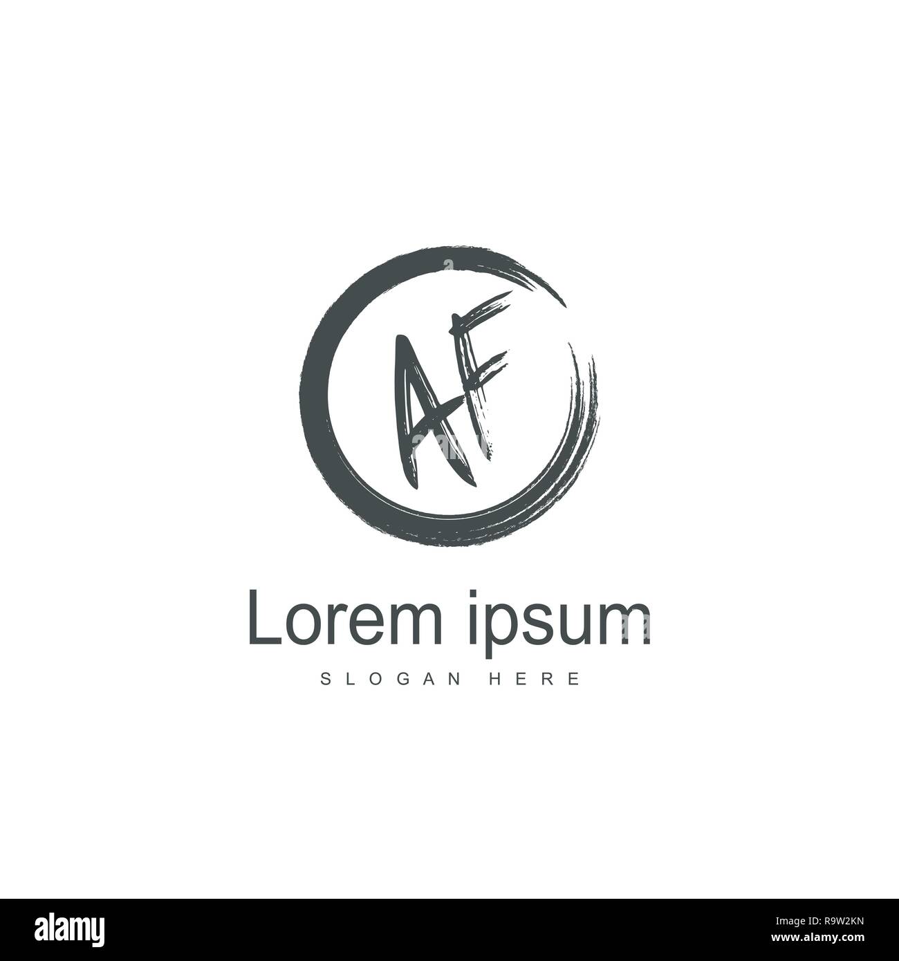 Initial Letter AF Logo Template Vector Design Stock Vector Image & Art ...