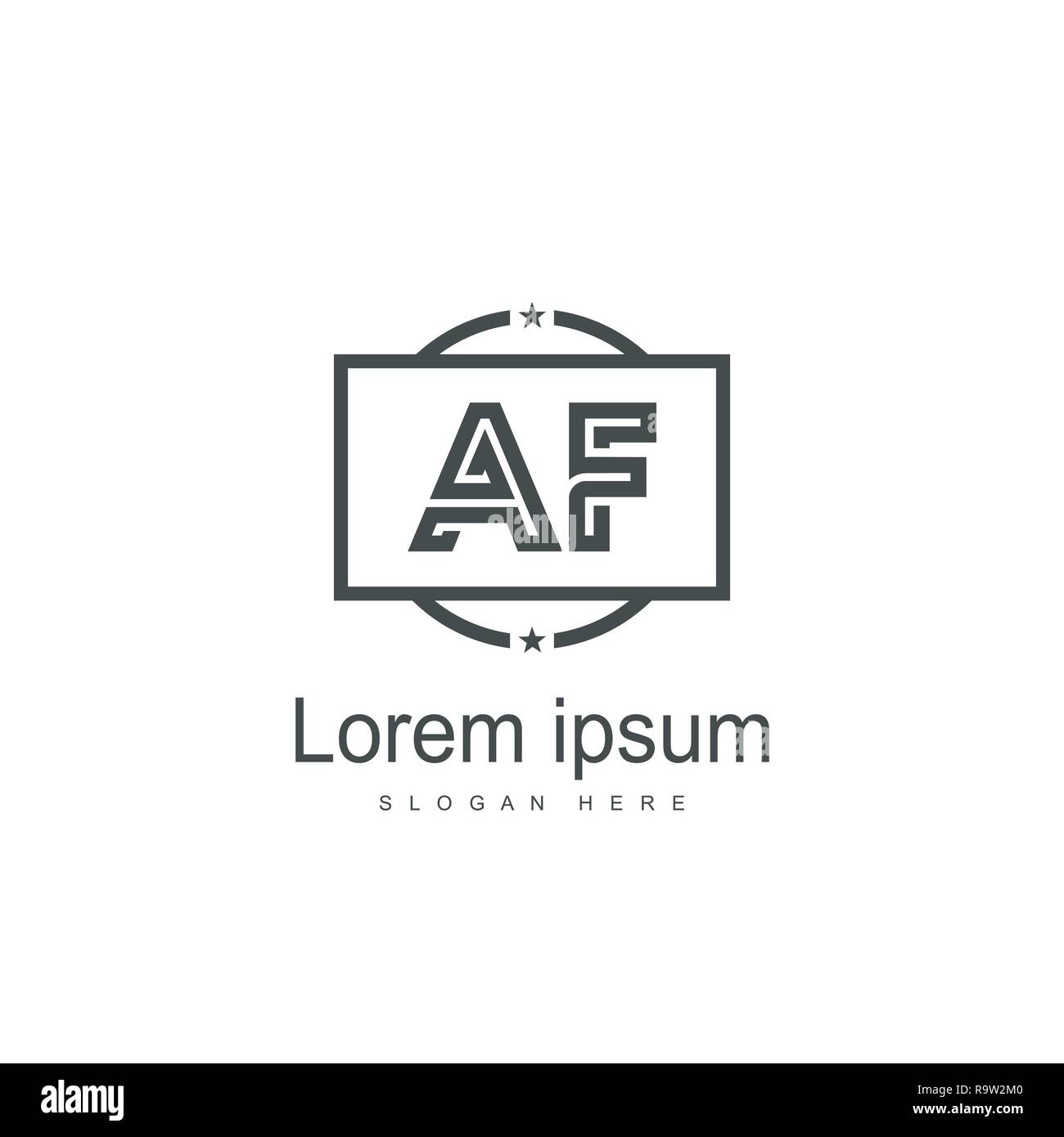 Initial Letter AF Logo Template Vector Design Stock Vector Image & Art ...