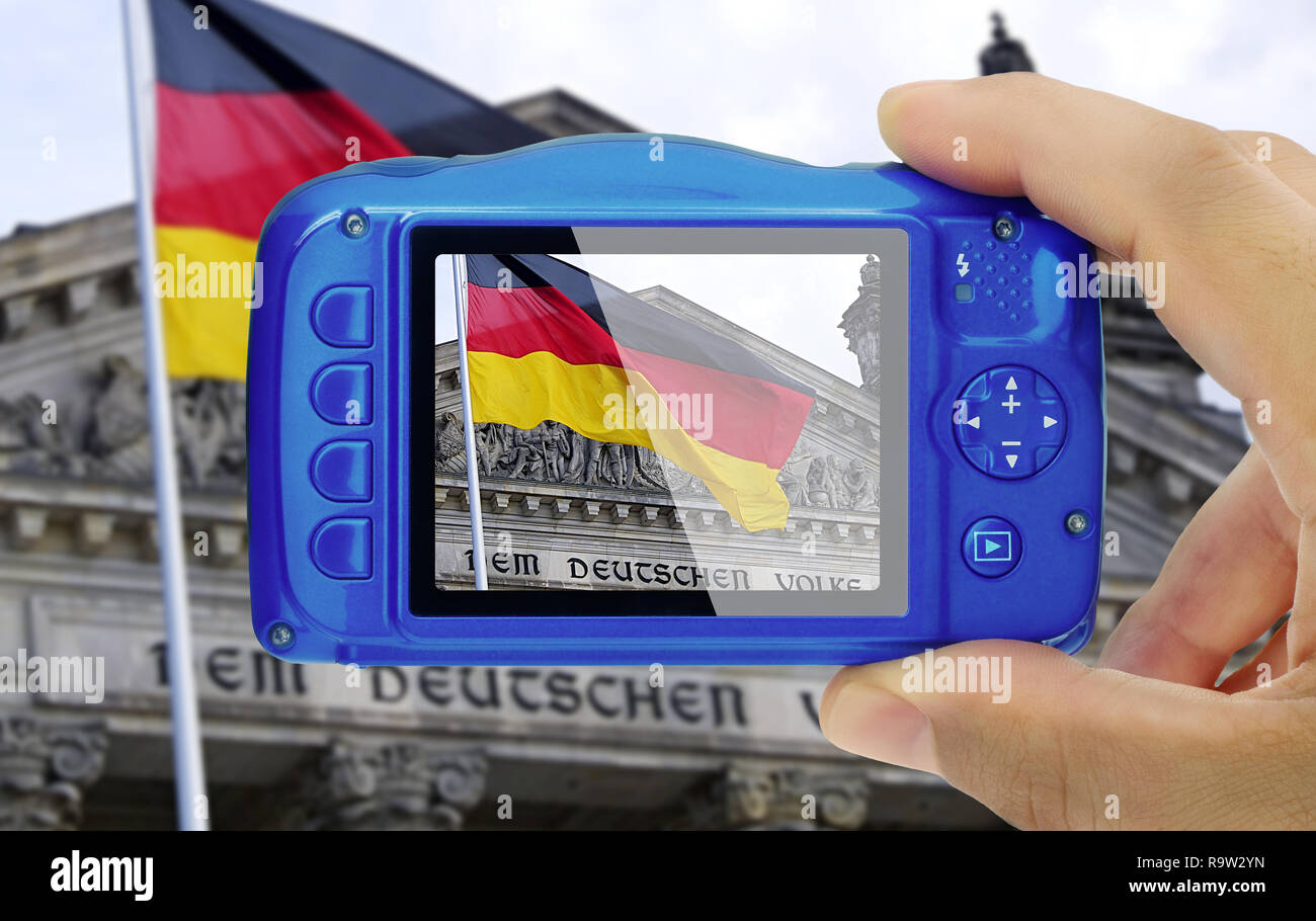 Taking picture of Reichstag (parliament) building in Berlin Germany ...