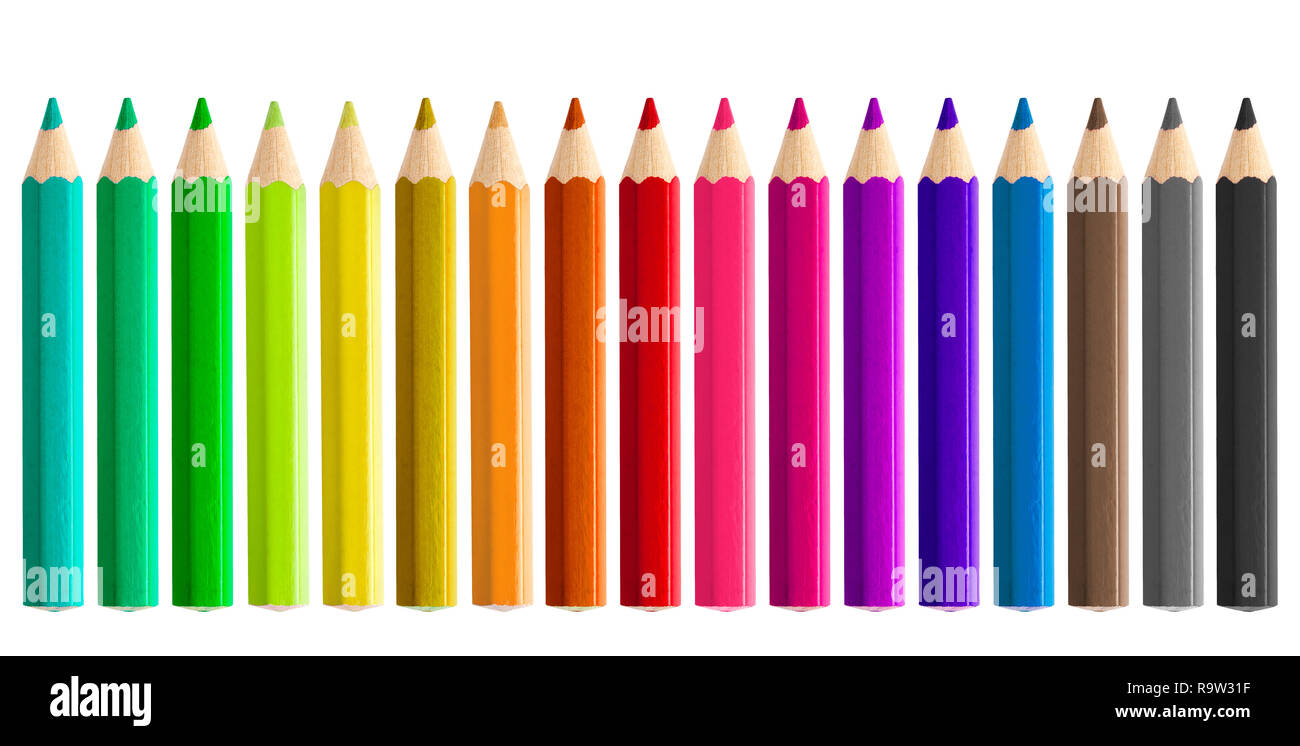 Set of coloured pencils hi-res stock photography and images - Alamy