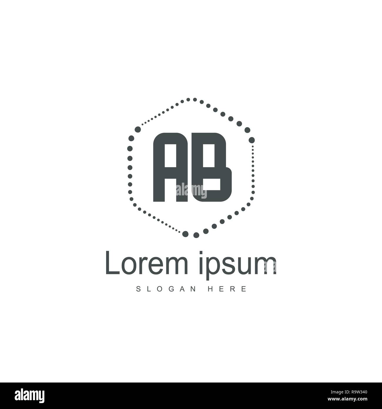 Initial Letter AB Logo Template Vector Design Stock Vector Image & Art ...