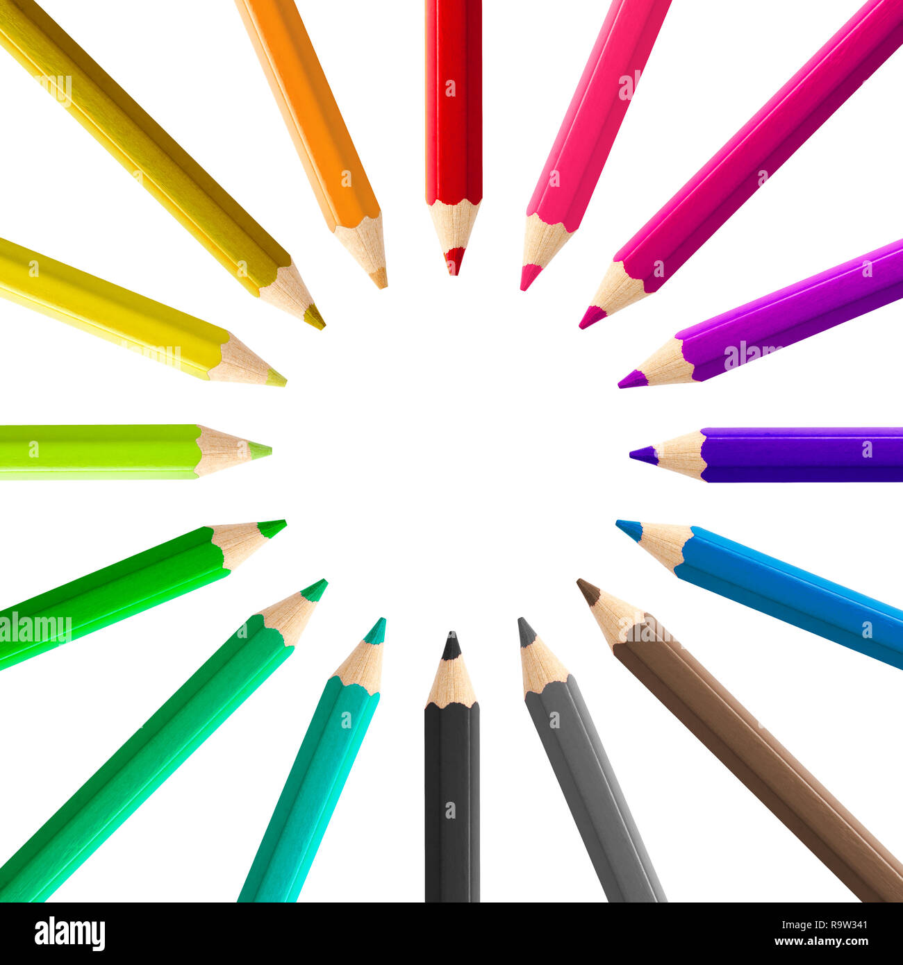 Multicolored pencil arrangement in bunch hi-res stock photography and ...