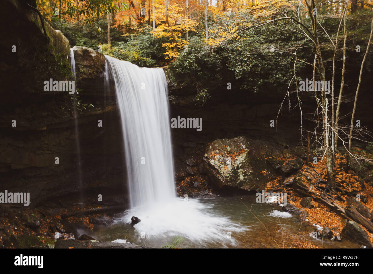 Cucumber Falls, located in Ohiopyle, Pennsylvania, is one of the state ...