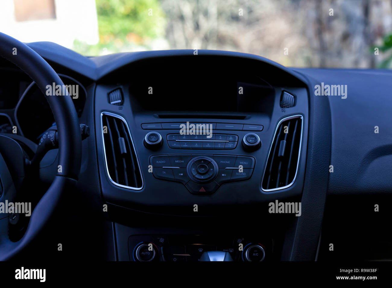 Image of the dashboard of a modern diesel car Stock Photo - Alamy