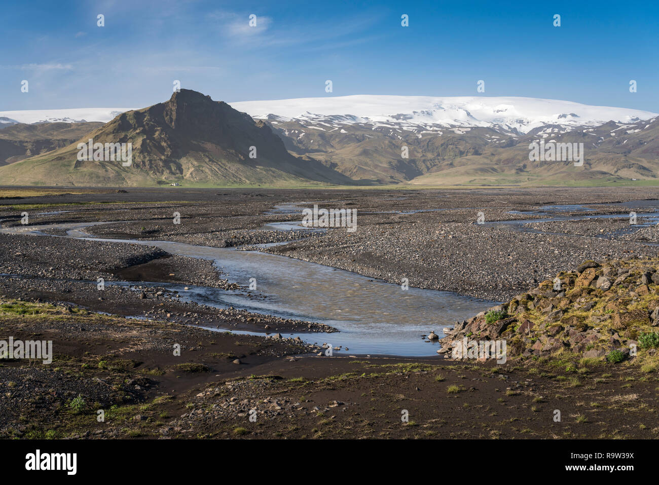 Drainage silt patterns in southern Iceland, Europe Stock Photo - Alamy