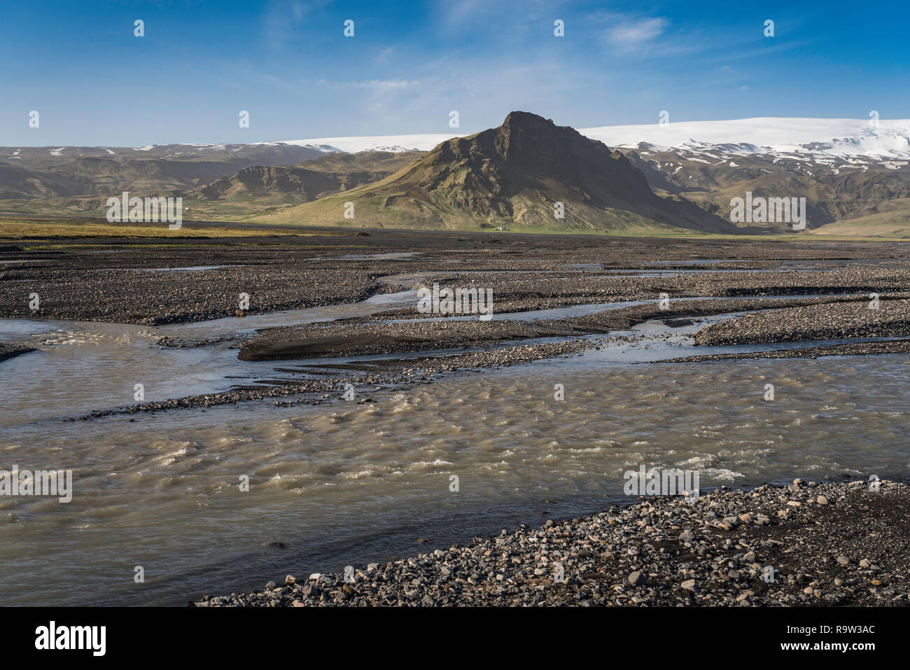 Drainage silt patterns in southern Iceland, Europe Stock Photo - Alamy