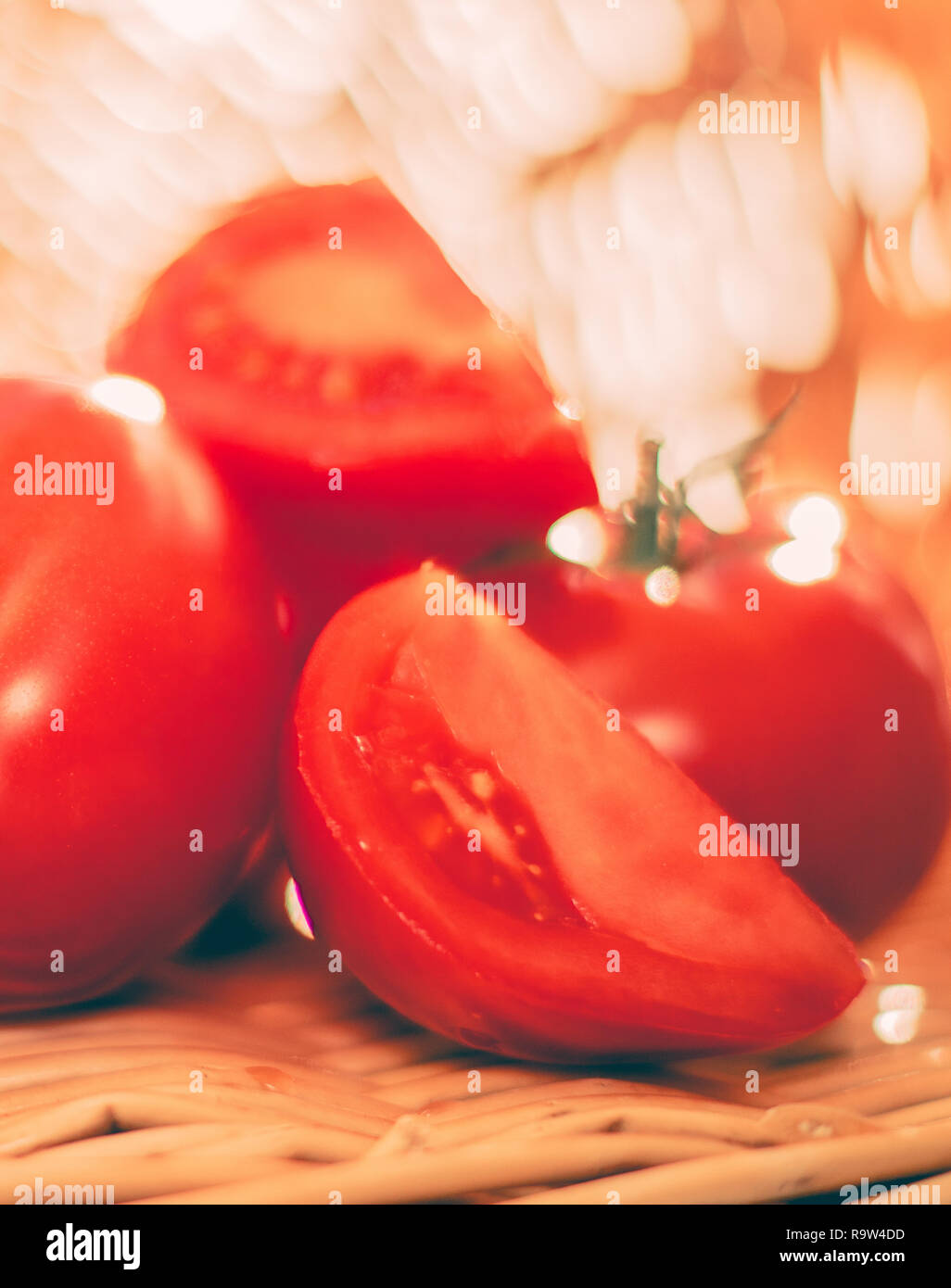 ripe tomatoes - organic vegetables and healthy eating styled concept ...