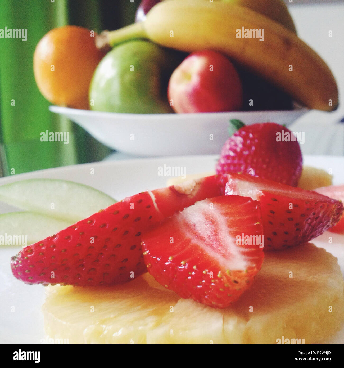 fruit plate served - fresh fruits and healthy eating styled concept ...