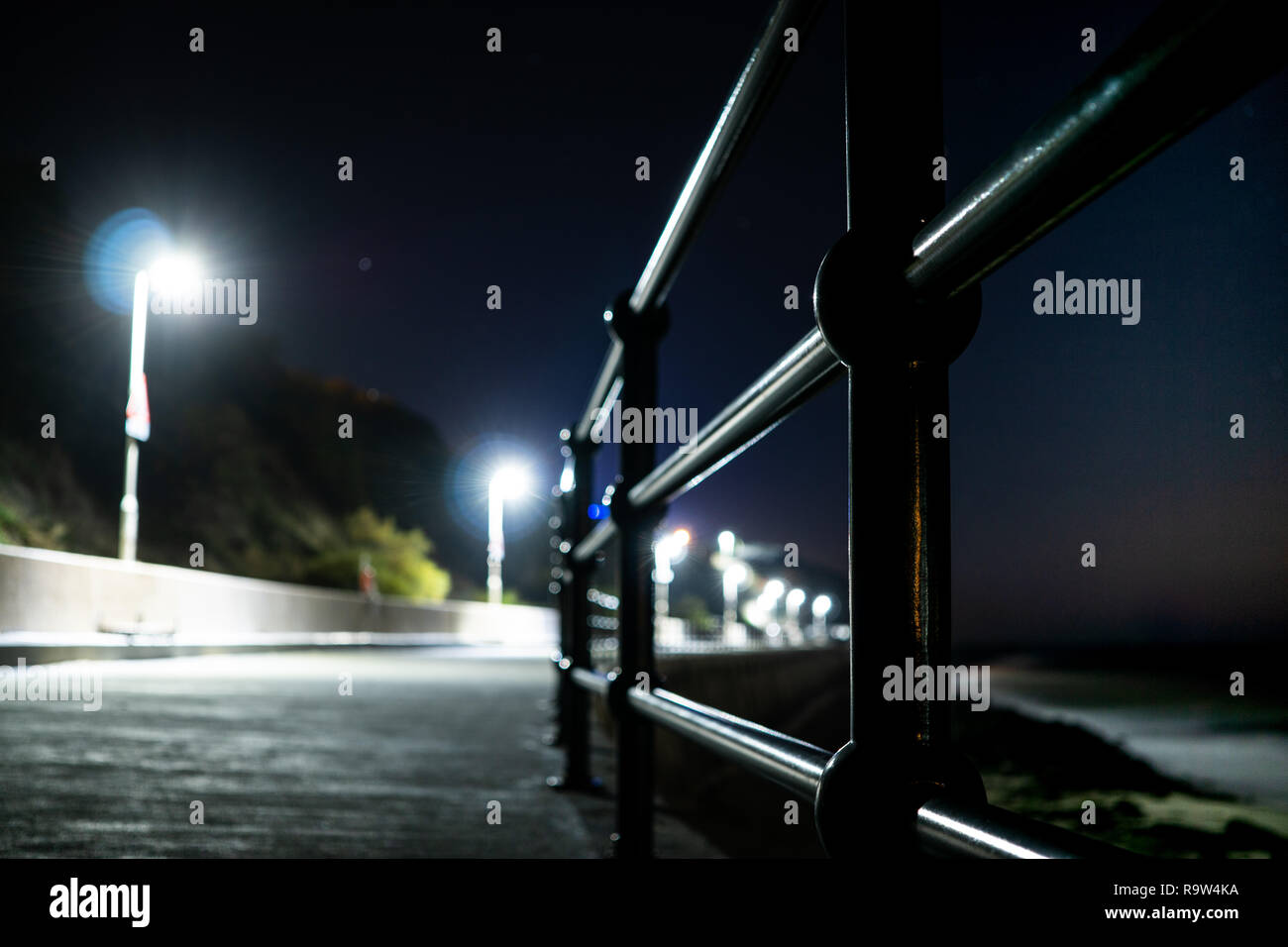 Seaside railing night hi-res stock photography and images - Alamy
